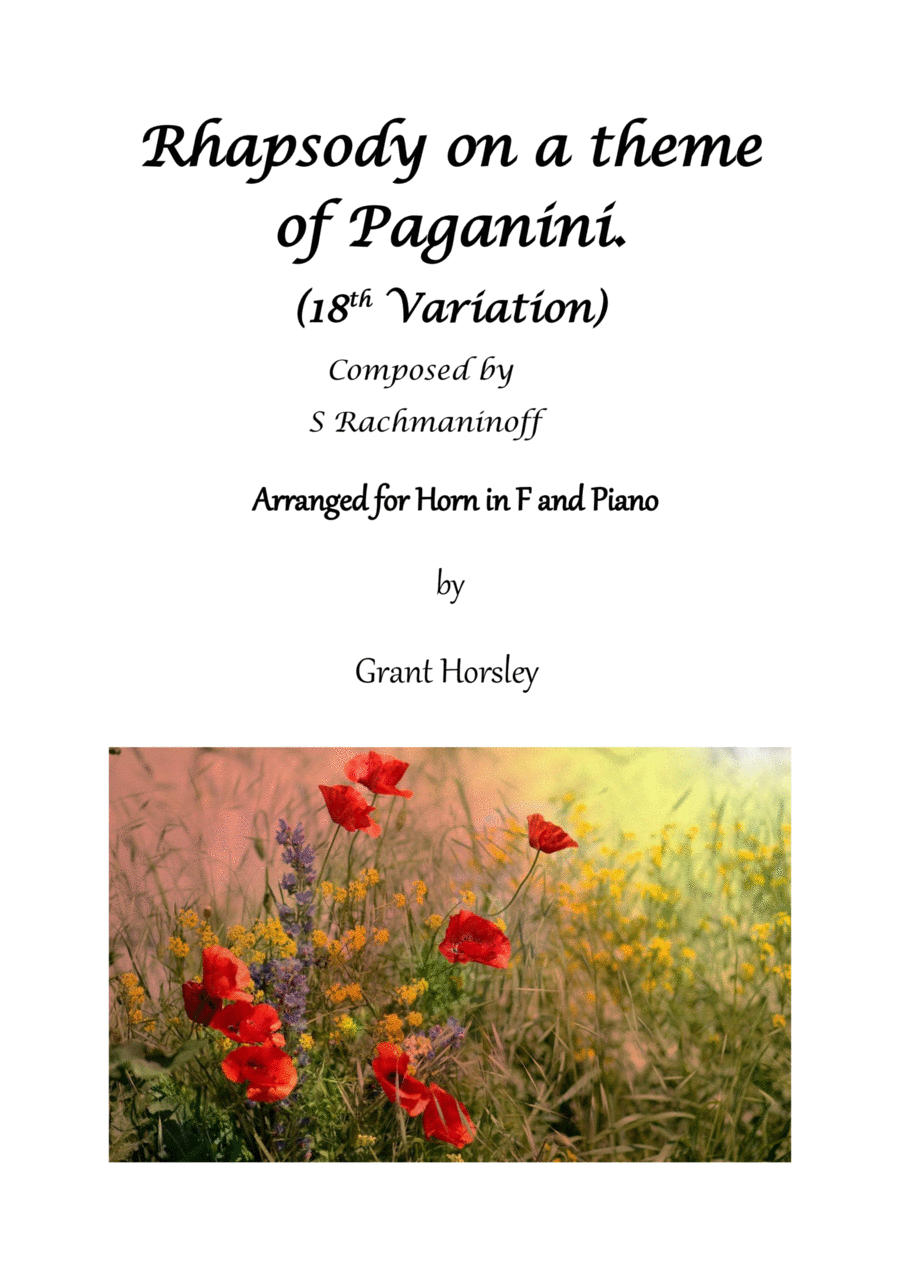 Rhapsody on a theme of Paganini (18th Variation) Horn in F and Piano ...