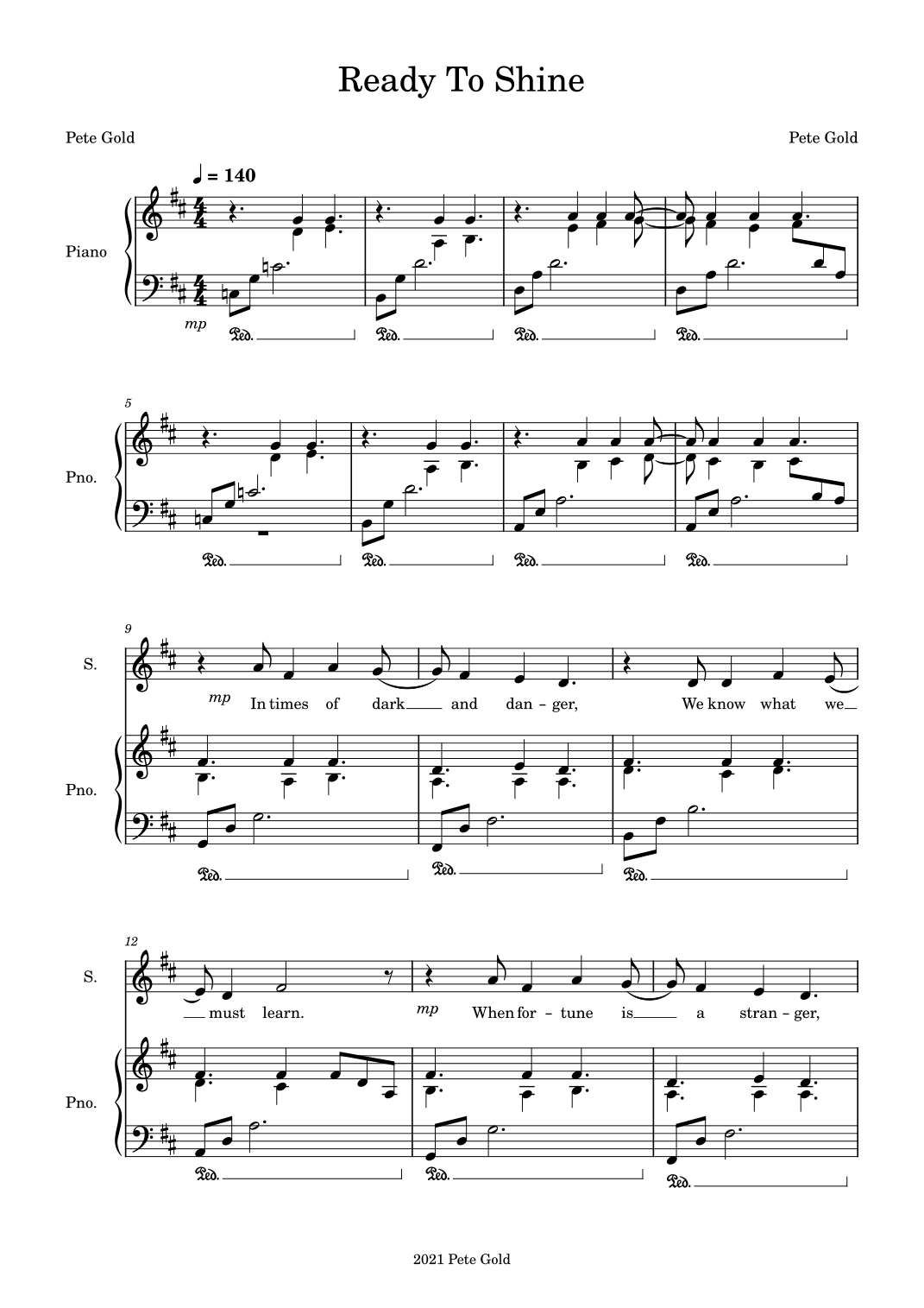 Ready To Shine von Pete Gold Noten zum Chor SSA bei Sheet Music Direct