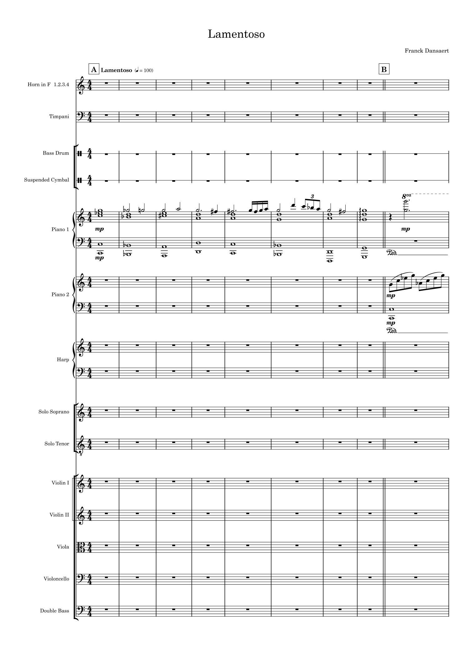Lamentoso - Score Only by Franck Dansaert Sheet Music for Full ...