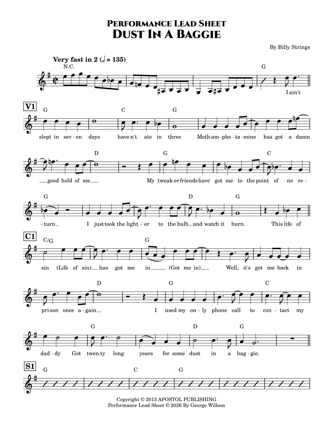 Dust In A Baggie (arr. George Willson) by Billy Strings Sheet Music for ...