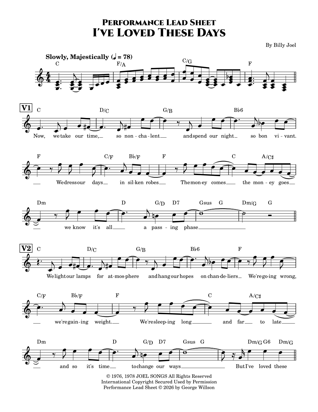 I've Loved These Days (arr. George Willson) by Billy Joel Sheet Music ...