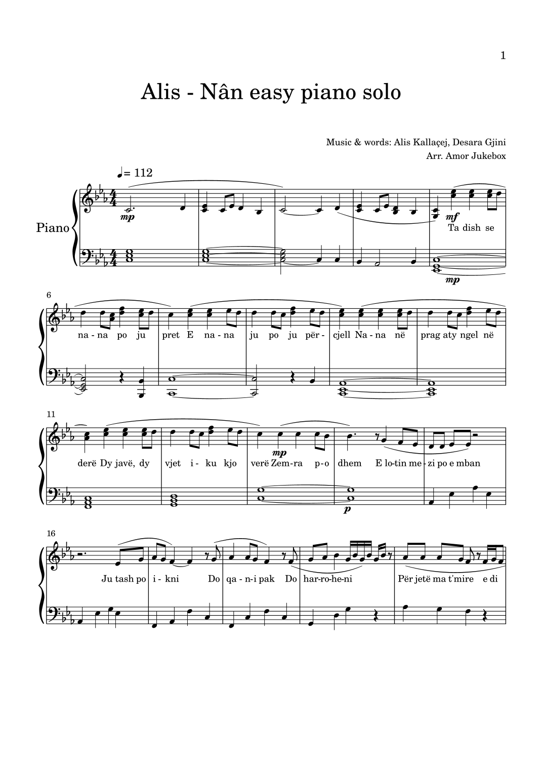 Nân by Alis Sheet Music for Piano Solo at Sheet Music Direct