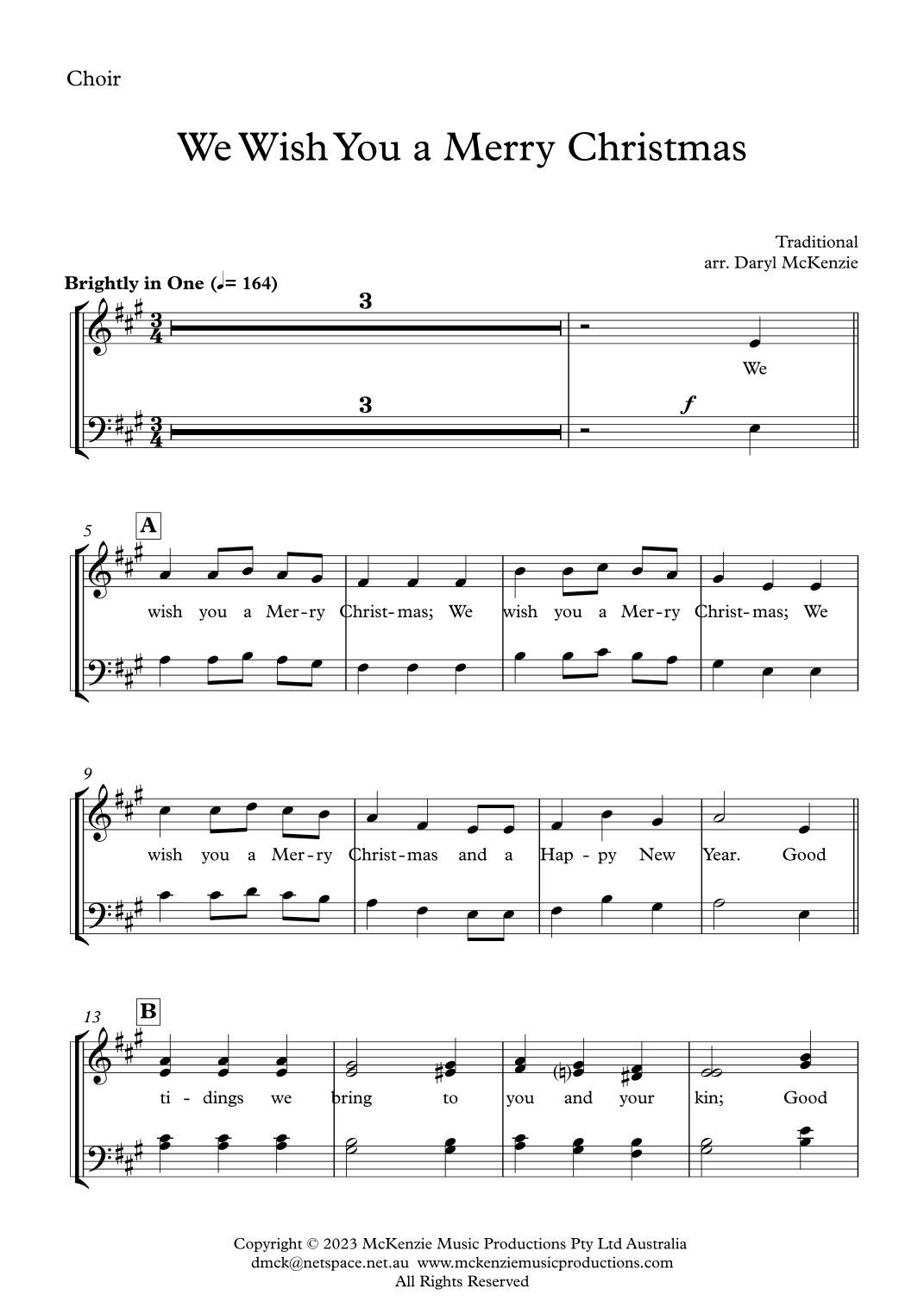 We Wish You a Merry Christmas – Choir Parts Only To accompany the ...