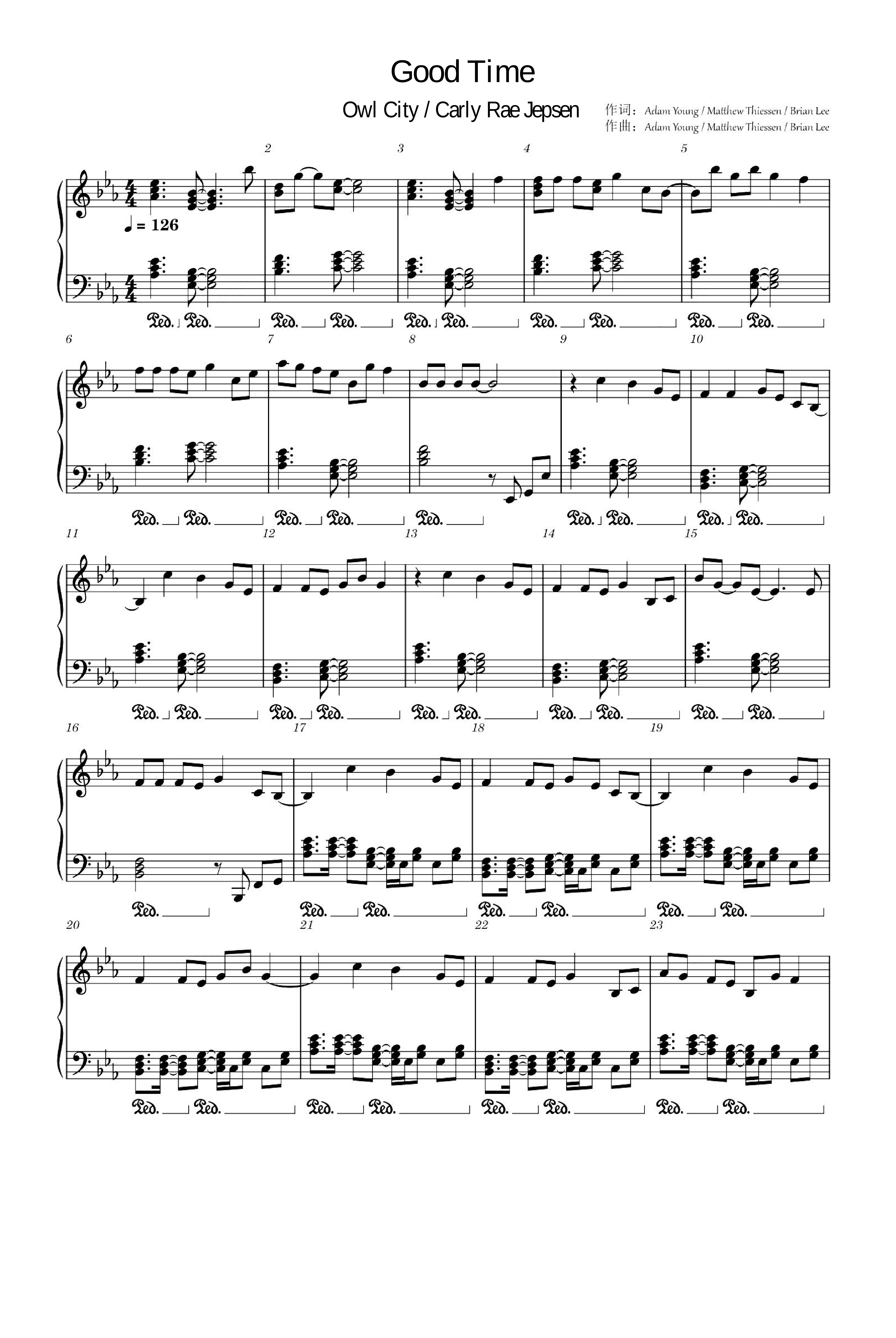 Good Time (arr. Owl City / Carly Rae Jepsen) by Owl City And Carly Rae ...