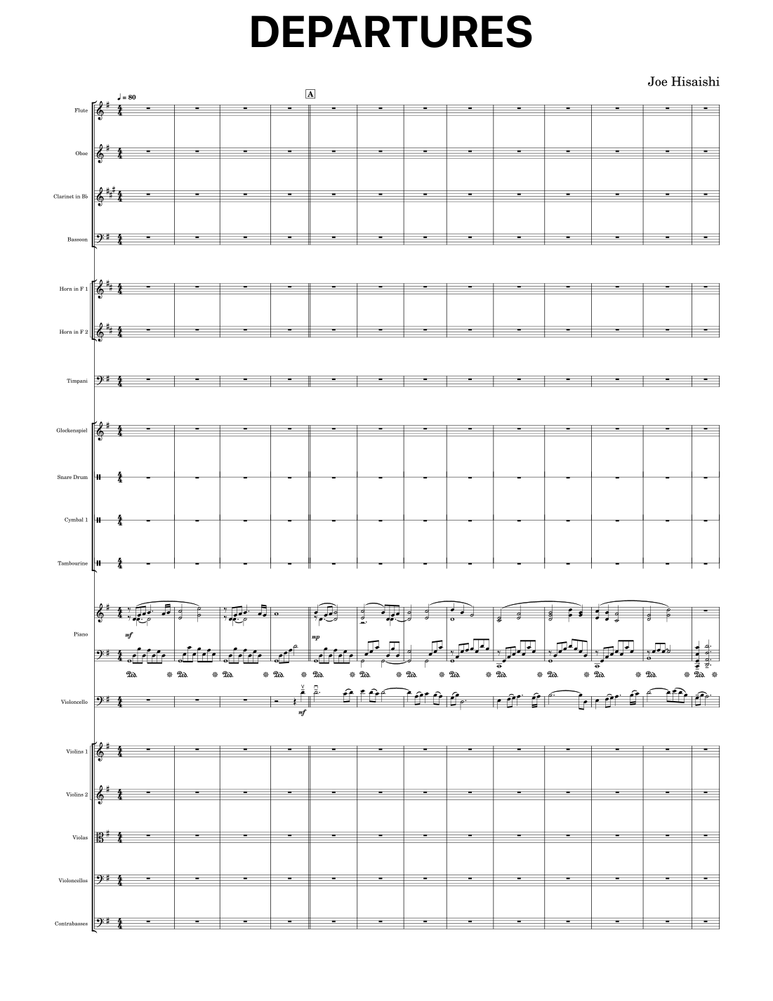Departures (Main Theme) (arr. Gael Florens) by Joe Hisaishi Sheet Music ...