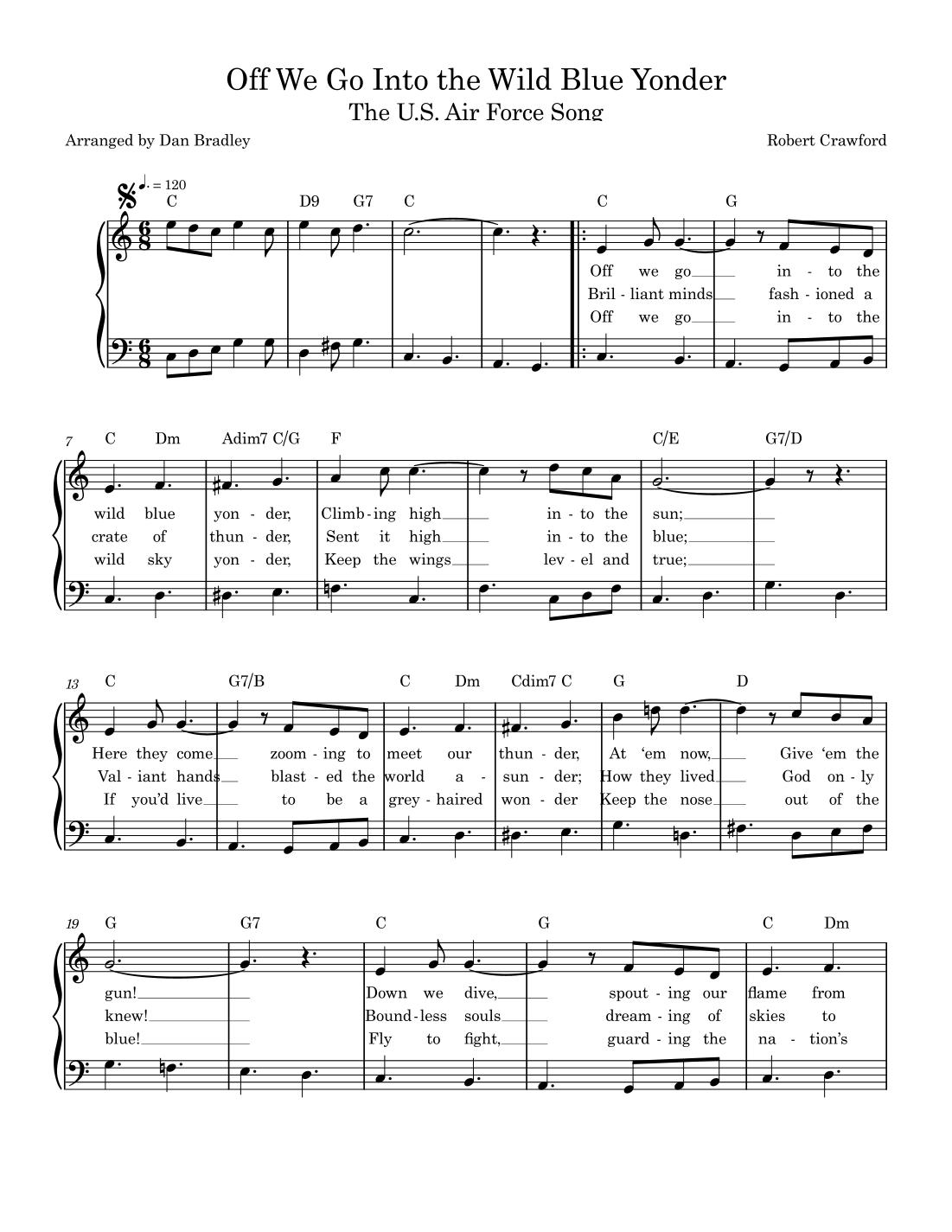 Off We Go Into the Wild Blue Yonder (arr. Dan Bradley) par U.S. Air Force Academy Partitions ...