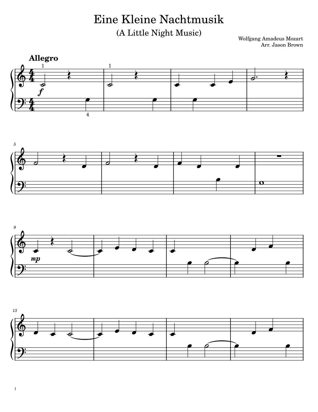 Eine Kleine Nachtmusik (arr. Jason Brown) by Wolfgang Amadeus Mozart ...