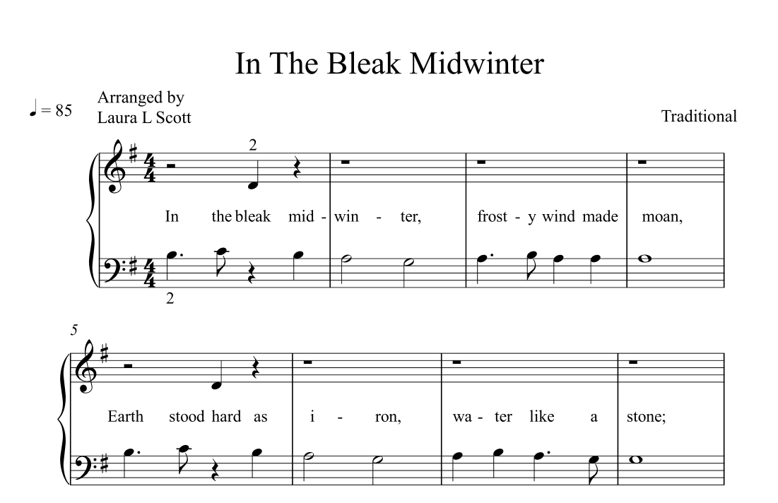 In The Bleak Midwinter (arr. Laura L Scott) by Traditional Sheet Music ...