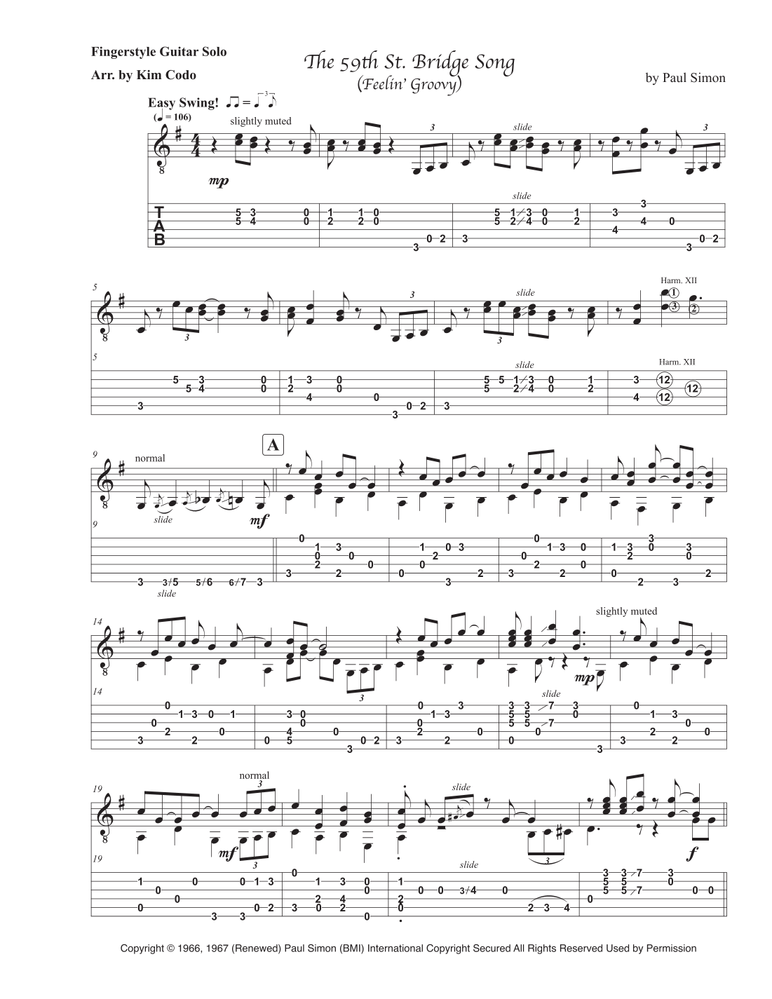 The 59th Street Bridge Song (feelin' Groovy) (arr. Kim Codo by Simon ...