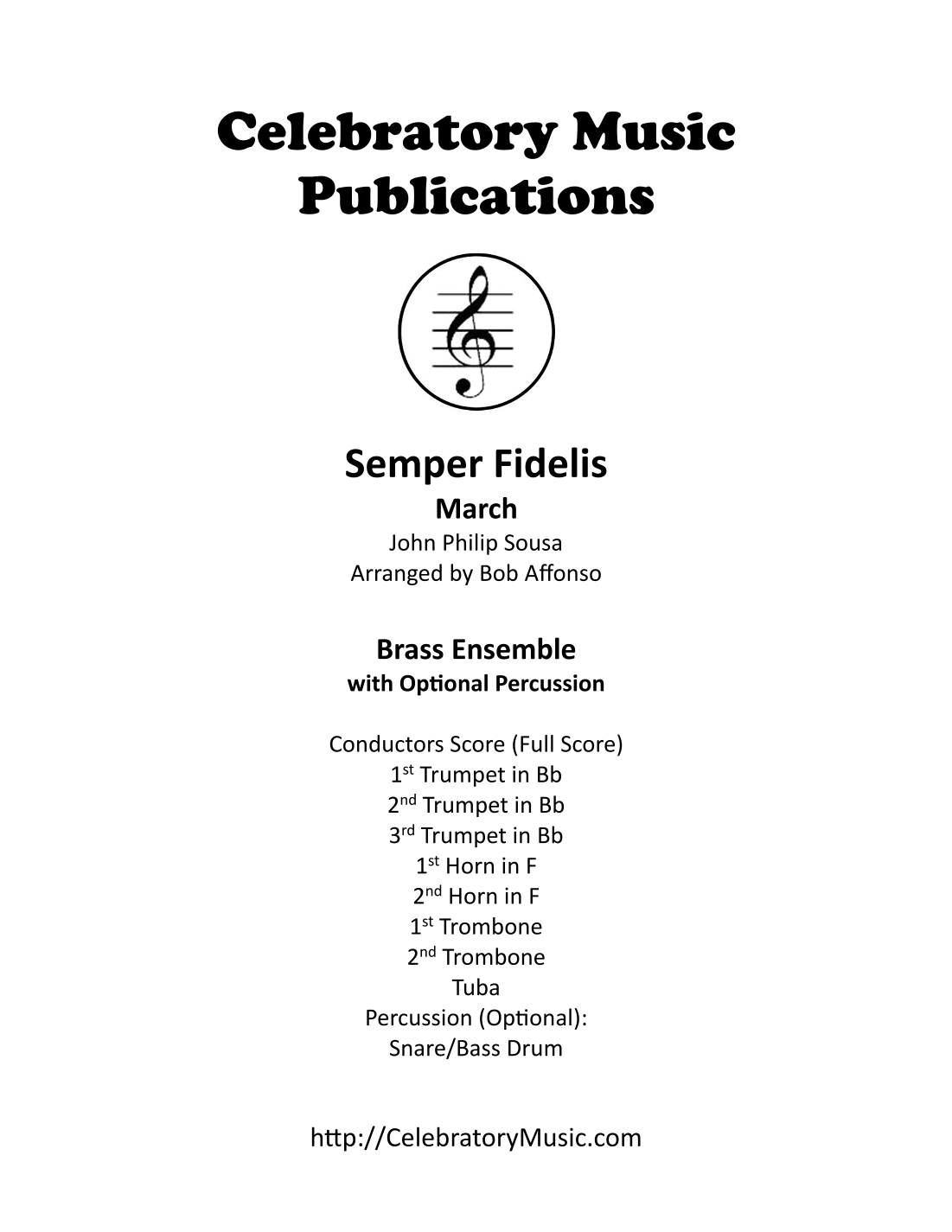 Semper Fidelis March (arr. Bob Affonso) by John Philip Sousa Sheet ...