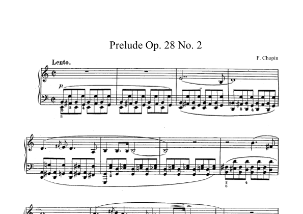 Chopin Prelude Op. 28 No. 2 in A Minor Sheet Music | Frédéric Chopin | Piano Solo