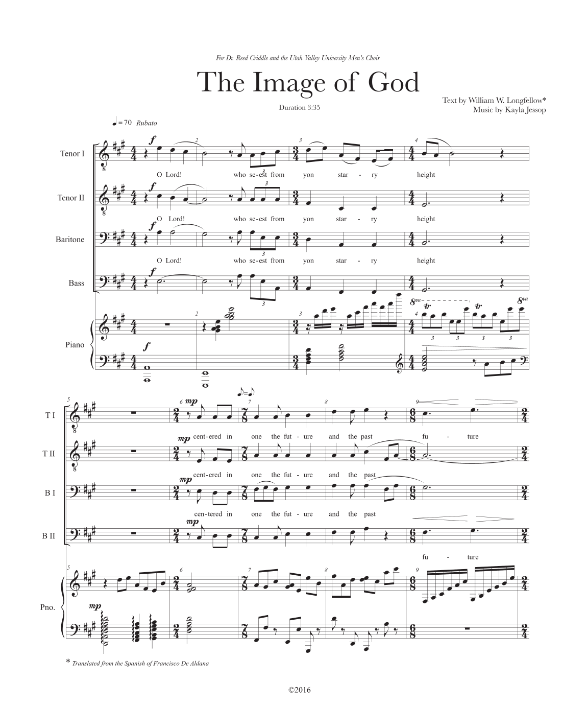 Image of God by UVU Men's Choir Sheet Music for TTBB Choir at Sheet ...