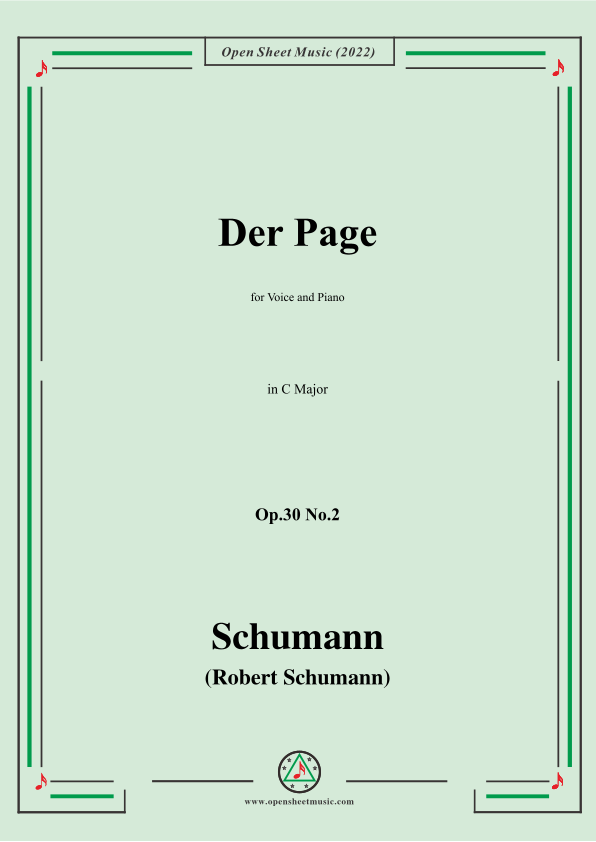Schumann-Der Page,Op.30 No.2,in C Major (arr. OSM Press) von Schumann ...