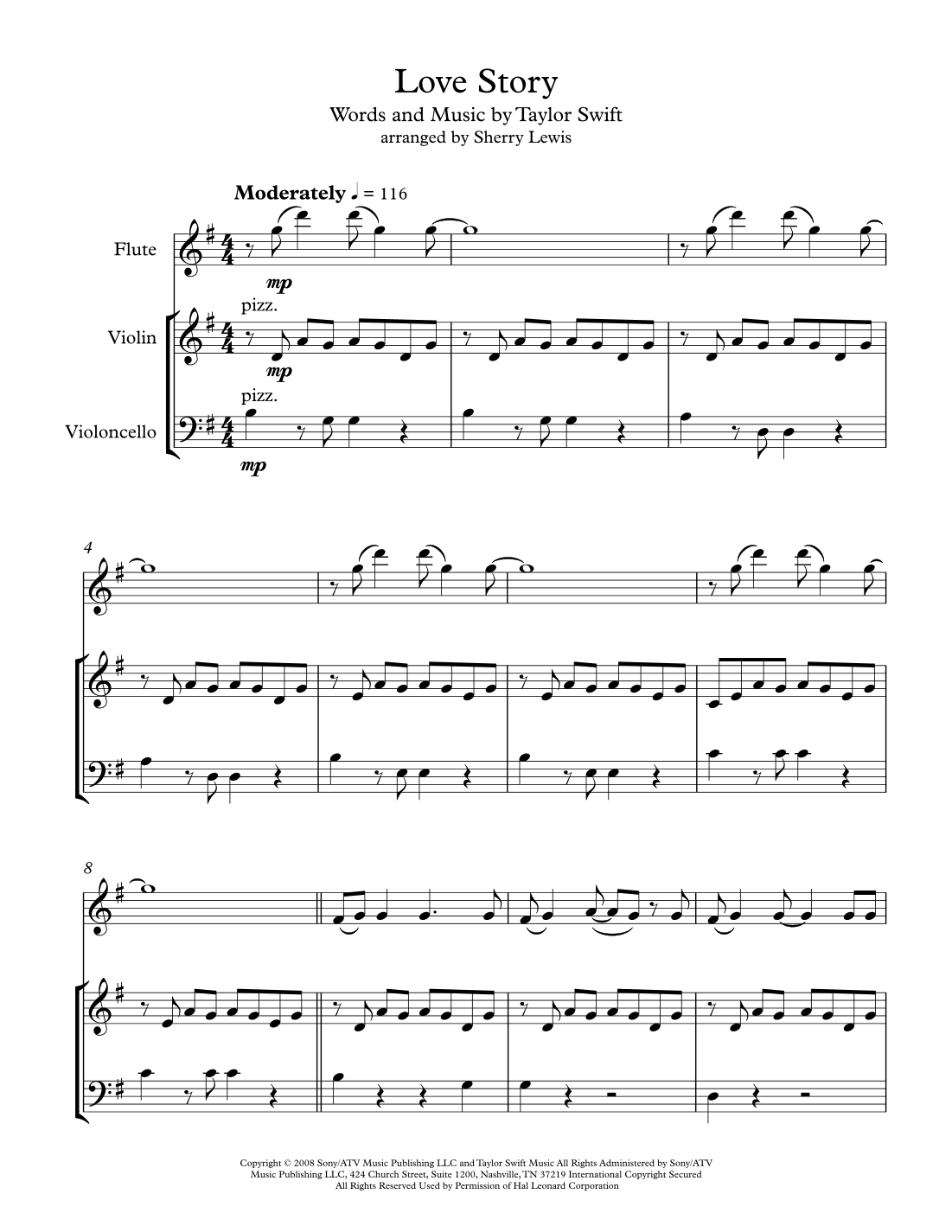 Love Story (arr. Sherry Lewis) by Taylor Swift Sheet Music for Performance Ensemble at Sheet ...
