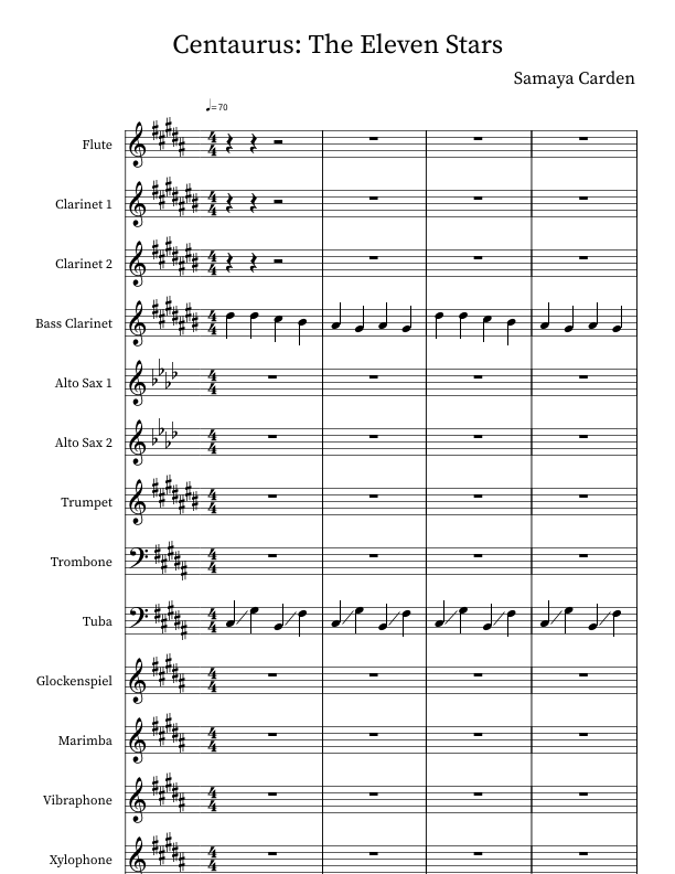 Centaurus: The Eleven Stars by Samaya Carden Sheet Music for Concert ...