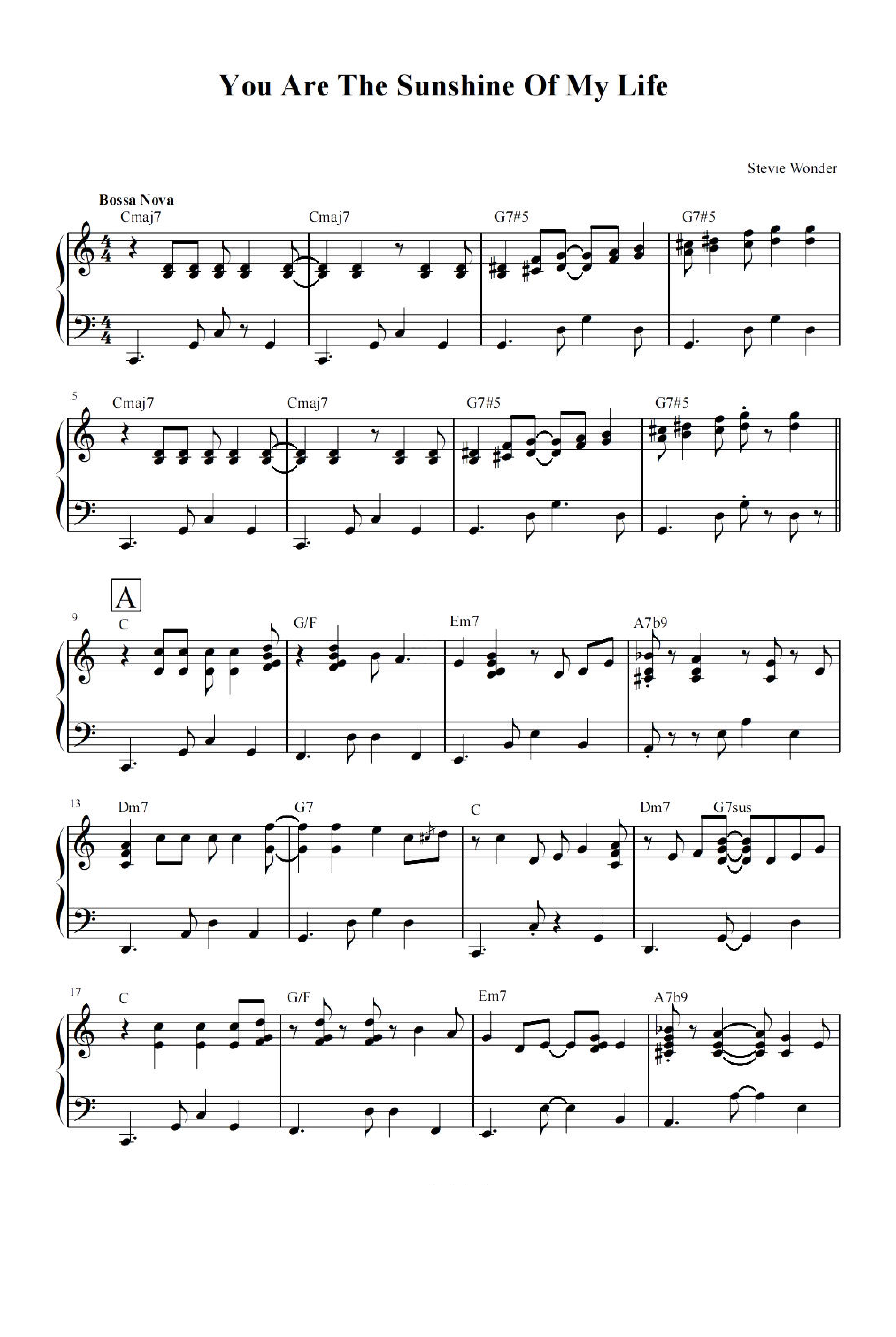 You Are The Sunshine Of My Life (arr. Stevie Wonder) por Stevie Wonder ...