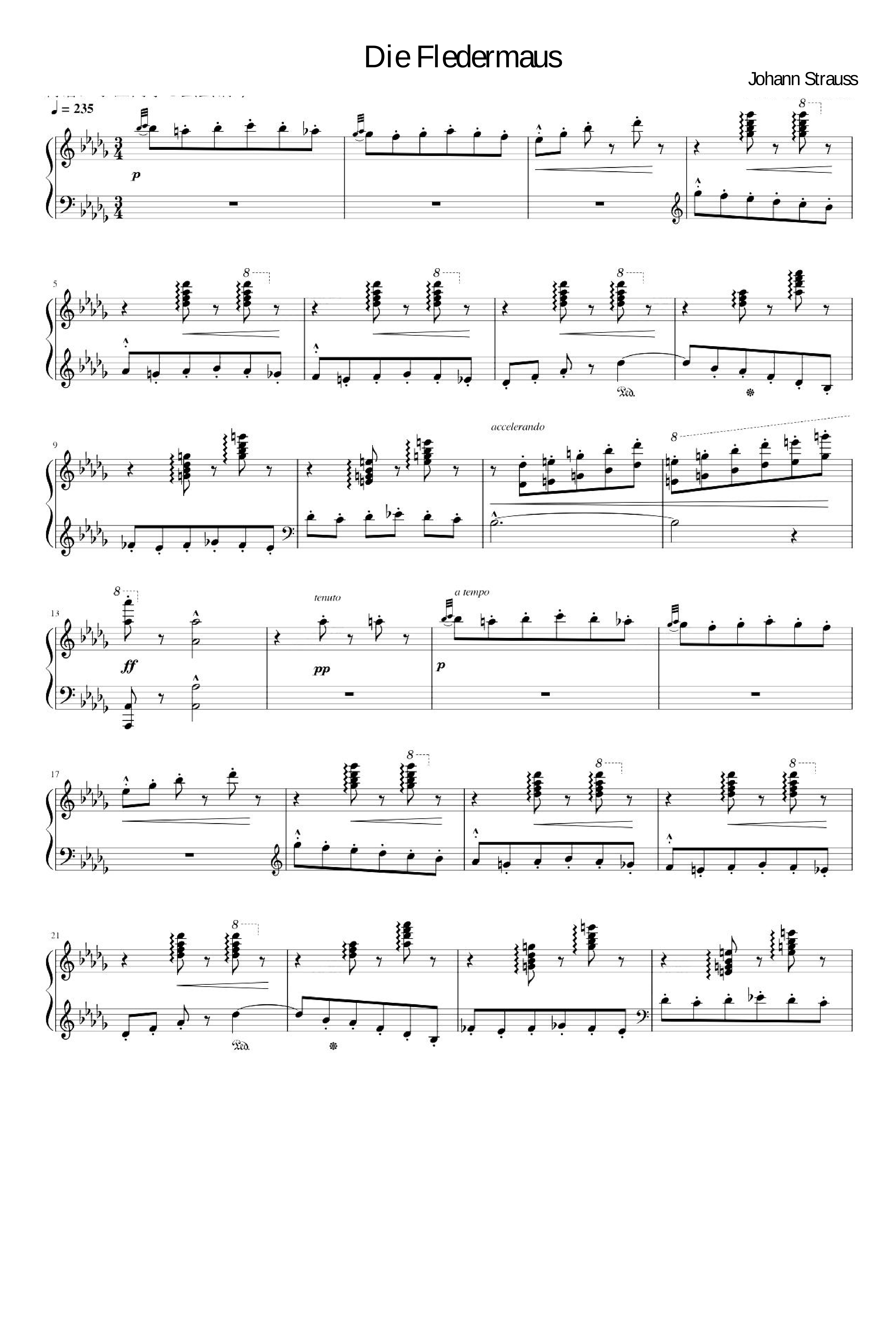 Die Fledermaus - Johann Strauss (arr. Johann Strauss) by Johann Strauss ...