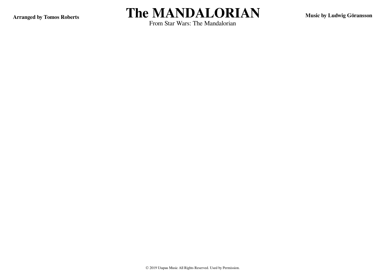 The Mandalorian (arr. Tomos Roberts) by Ludwig Goransson Sheet Music ...