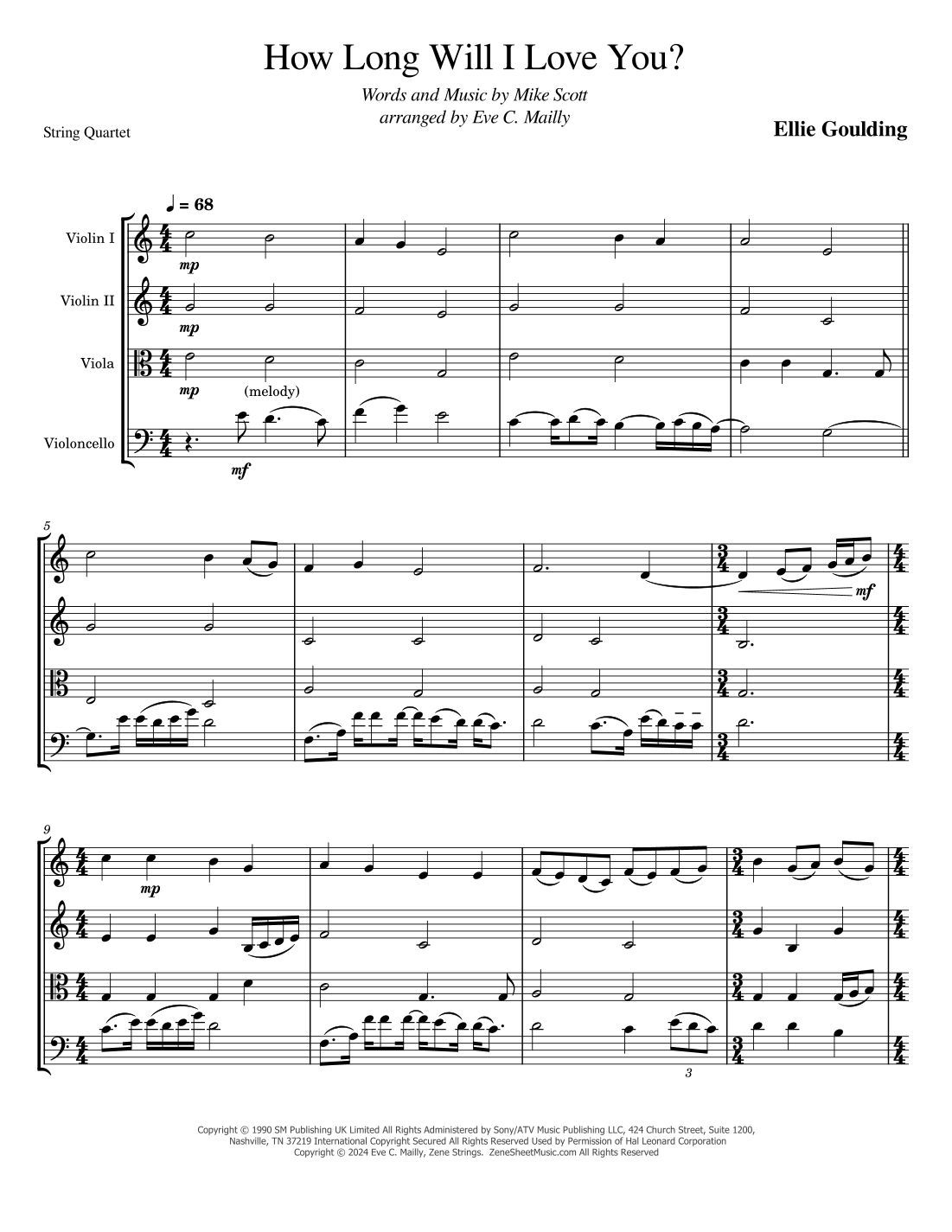 How Long Will I Love You (arr. Zene Strings) par Ellie Goulding ...