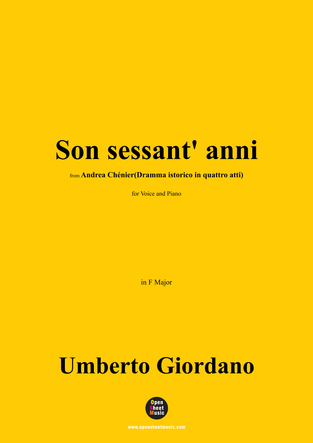 U. Giordano-Son sessant anni(1896),in F Major (arr. OSM Press) by ...