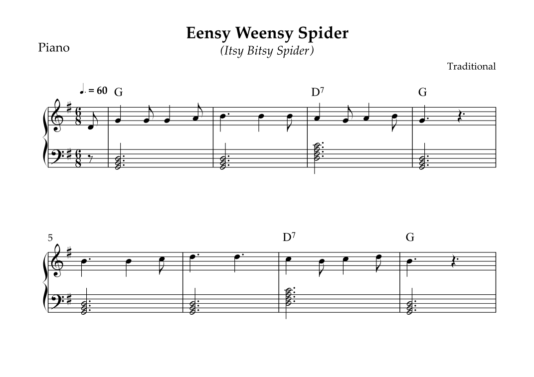 Eensy Weensy Spider (Itsy Bitsy Spider) (arr. Wesley S. SIlva) by ...