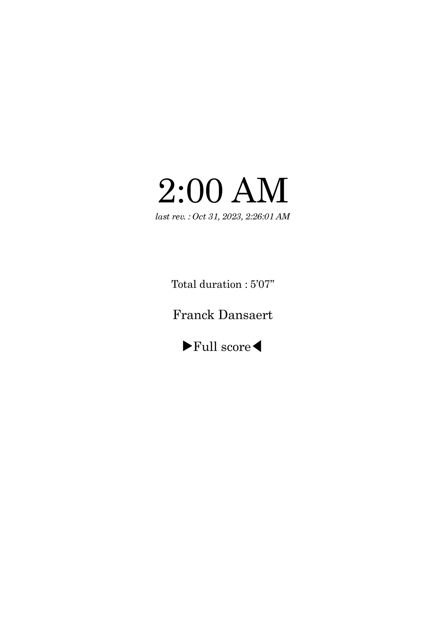 2 AM - Score Only by Franck Dansaert Sheet Music for Full Orchestra at ...