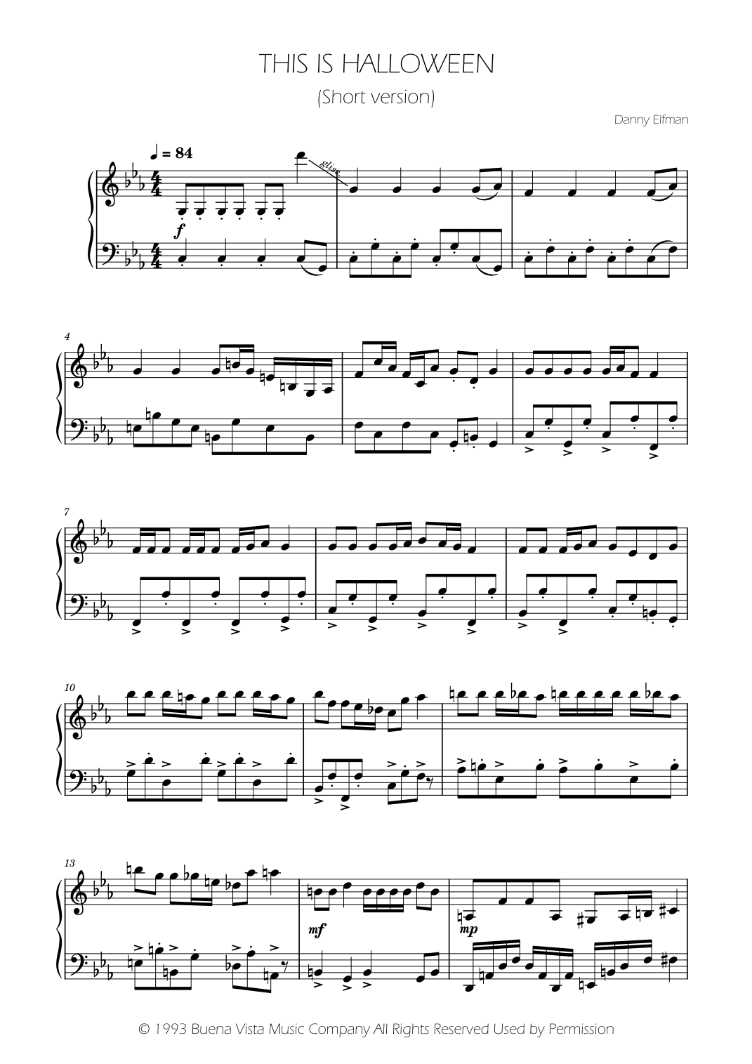 This Is Halloween (arr. Ygor Nunes Silva) por Danny Elfman Partituras ...