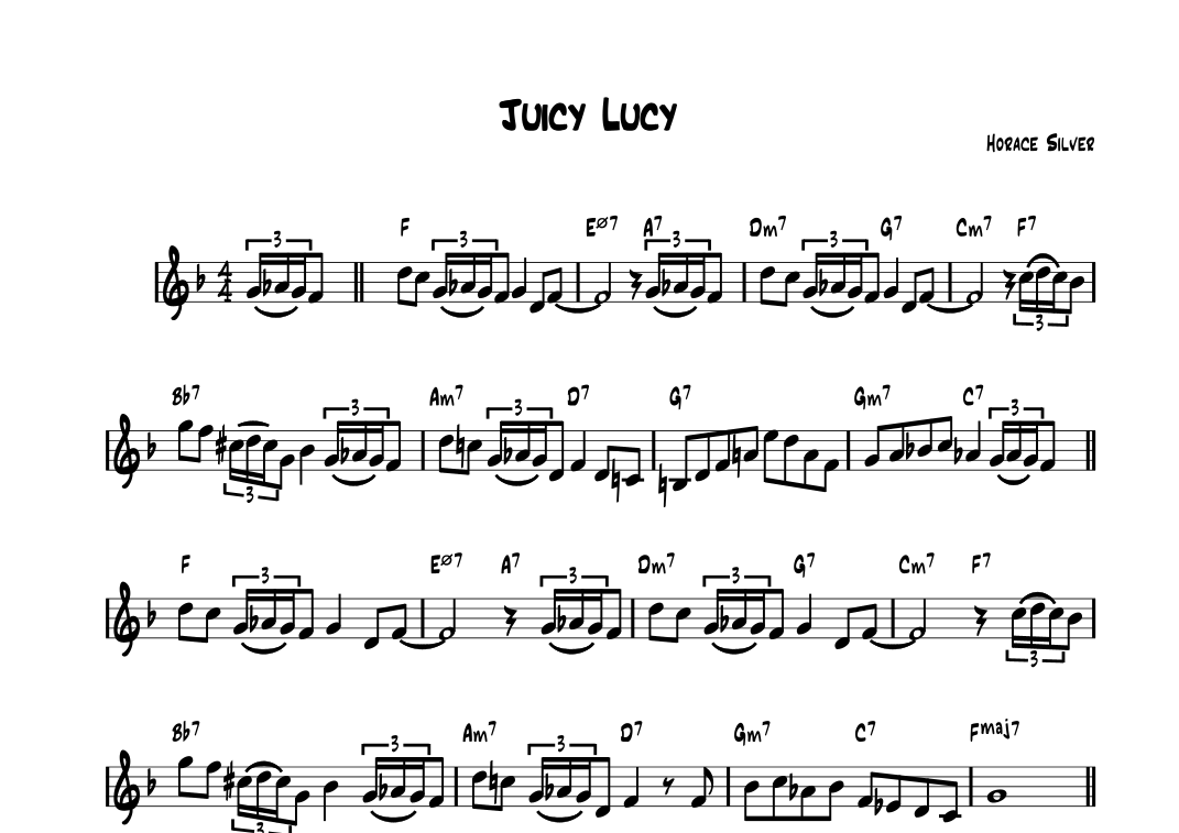 Juicy Lucy (arr. Bronson Ferdinand Wright) by Horace Silver Sheet Music ...
