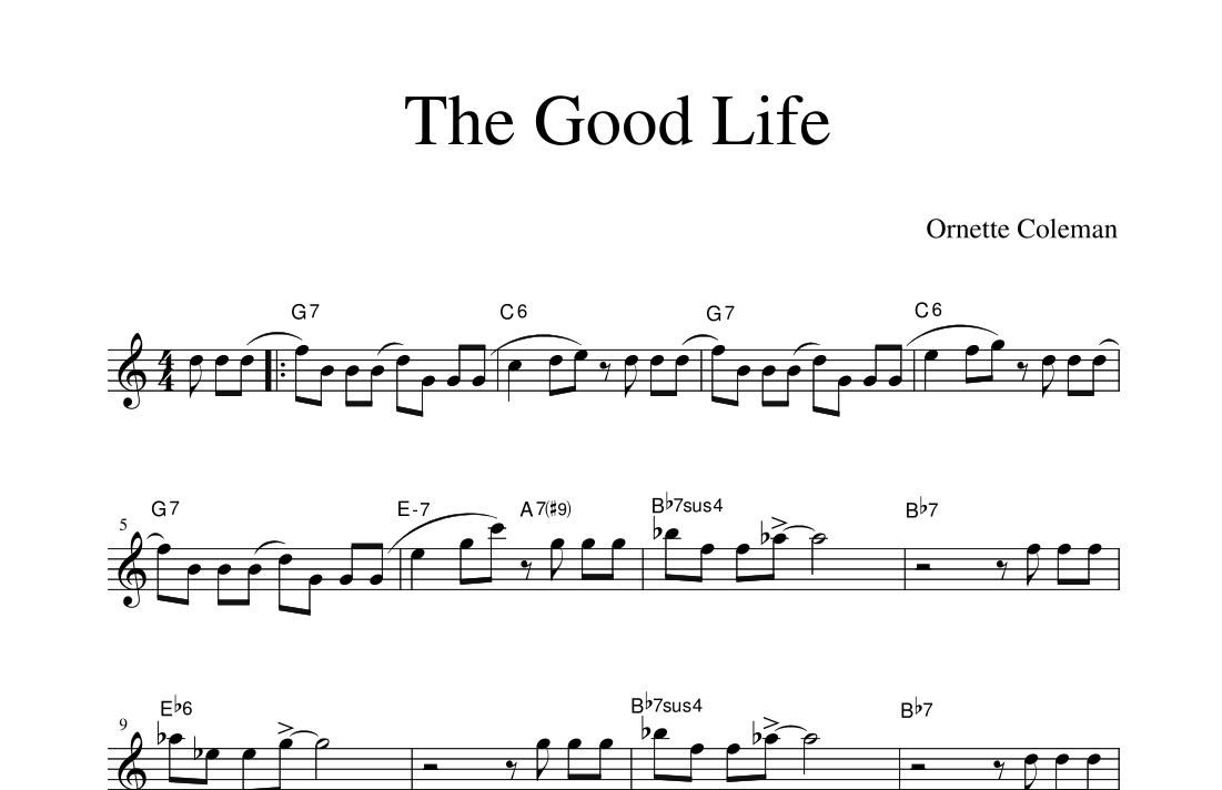 The Good Life (arr. Dan Karlsberg) by Pat Metheny Sheet Music for Lead ...
