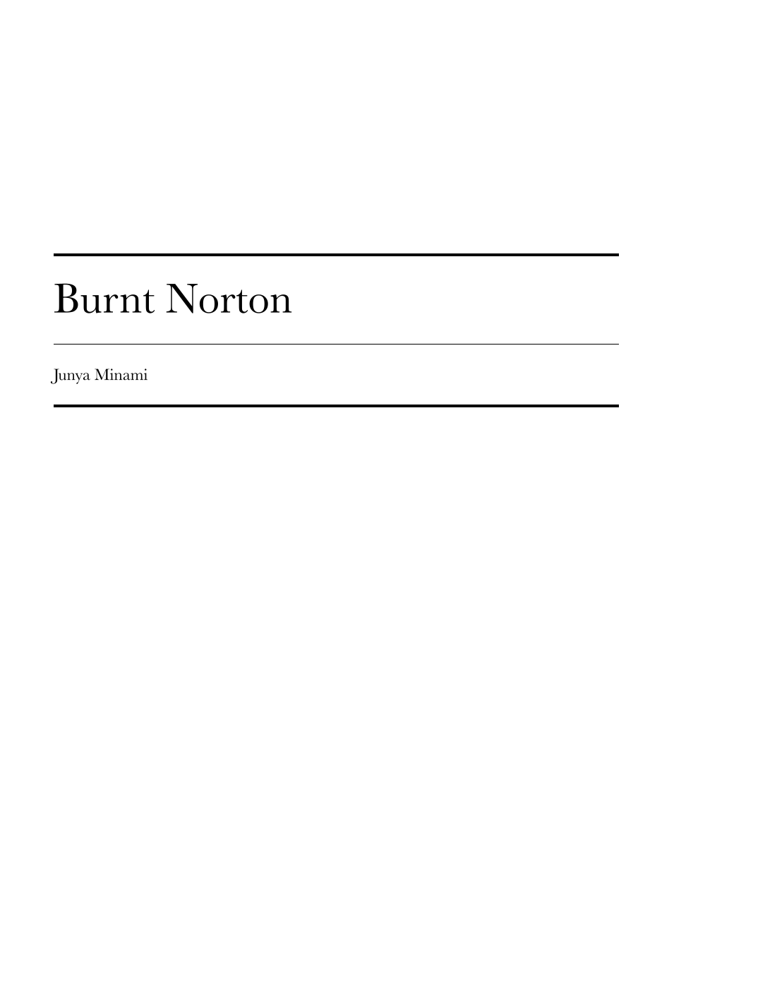 Burnt Norton, Op. 2 by Junya Minami Sheet Music for Piano Solo at Sheet ...