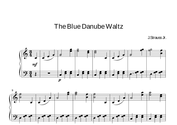 Strauss The Blue Danube - easy Sheet Music | Richard Strauss | Easy Piano