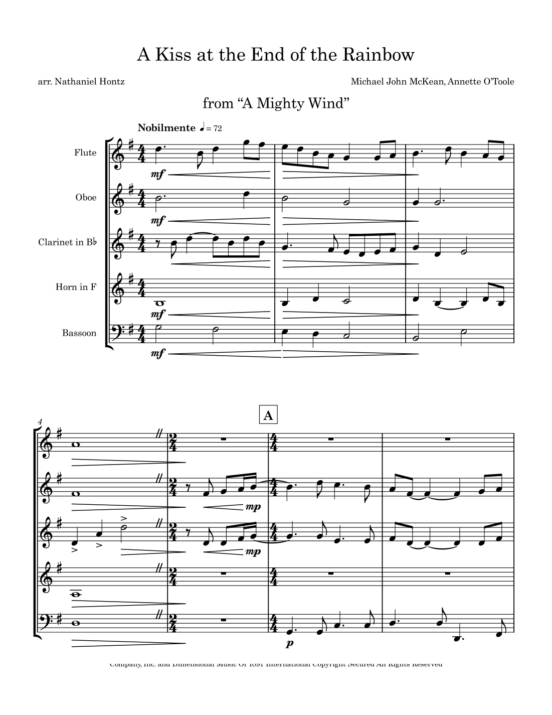 A Kiss At The End Of The Rainbow (arr. Nathaniel Hontz by Michael John ...