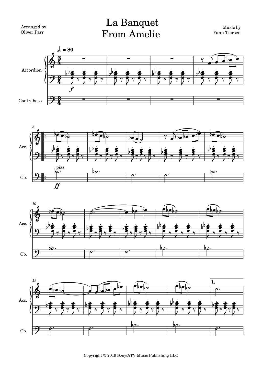 Le Banquet (arr. OLIVER PARR) by Tierson Sheet Music for Instrumental ...