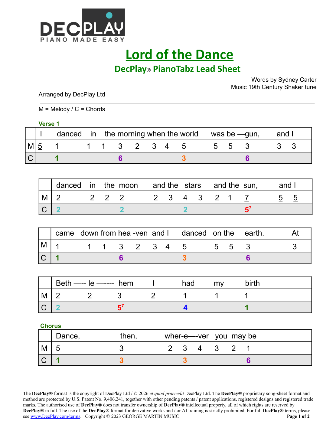 Lord Of The Dance (arr. DecPlay Ltd) by Frank Gallagher Sheet Music for ...