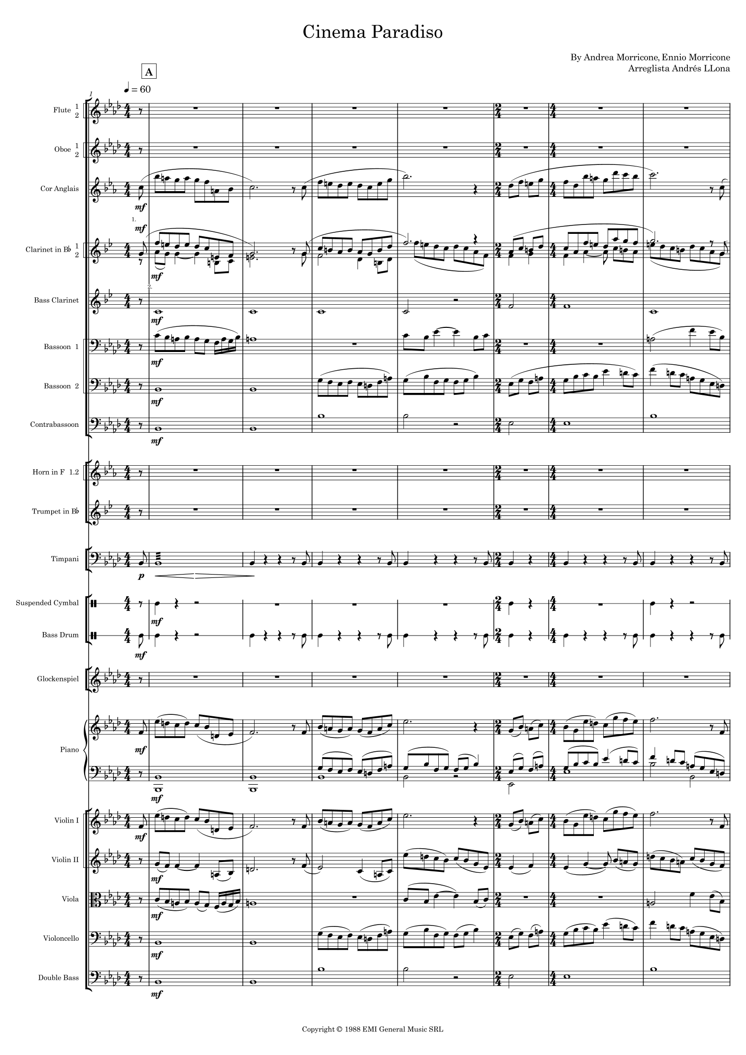 Cinema Paradiso (arr. Andrés LLona) by Lang Lang Sheet Music for Full ...