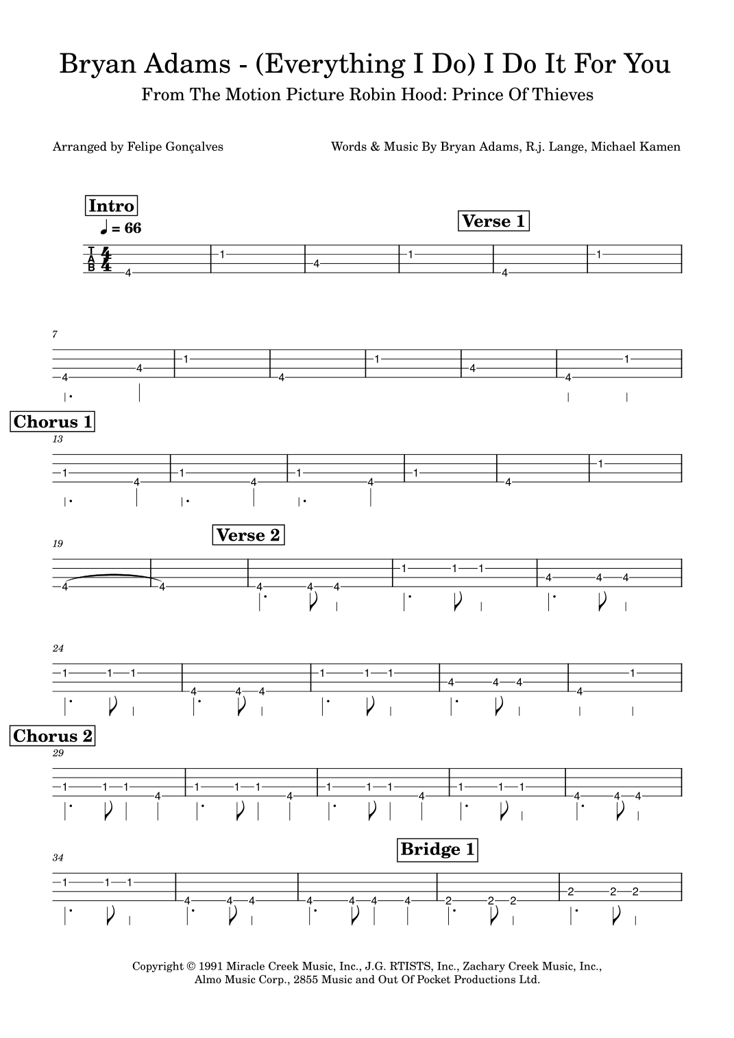 (Everything I Do) I Do It For You (arr. Felipe Gonçalves) by Bryan ...