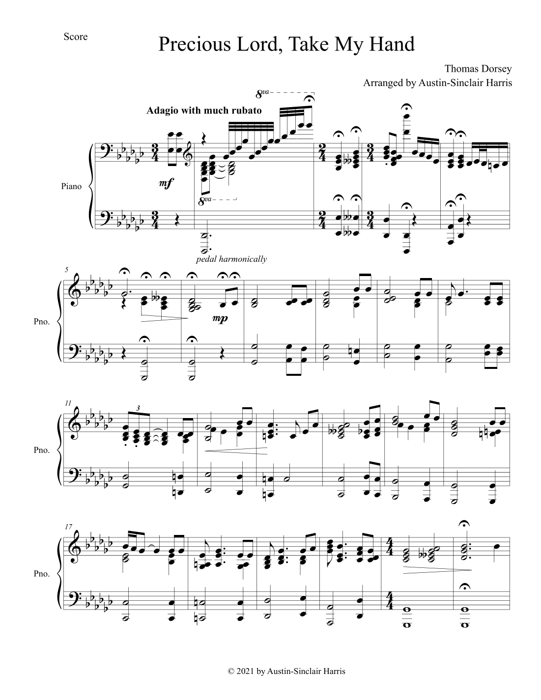 Precious Lord, Take My Hand (arr. Austin-Sinclair Harris) by Thomas ...