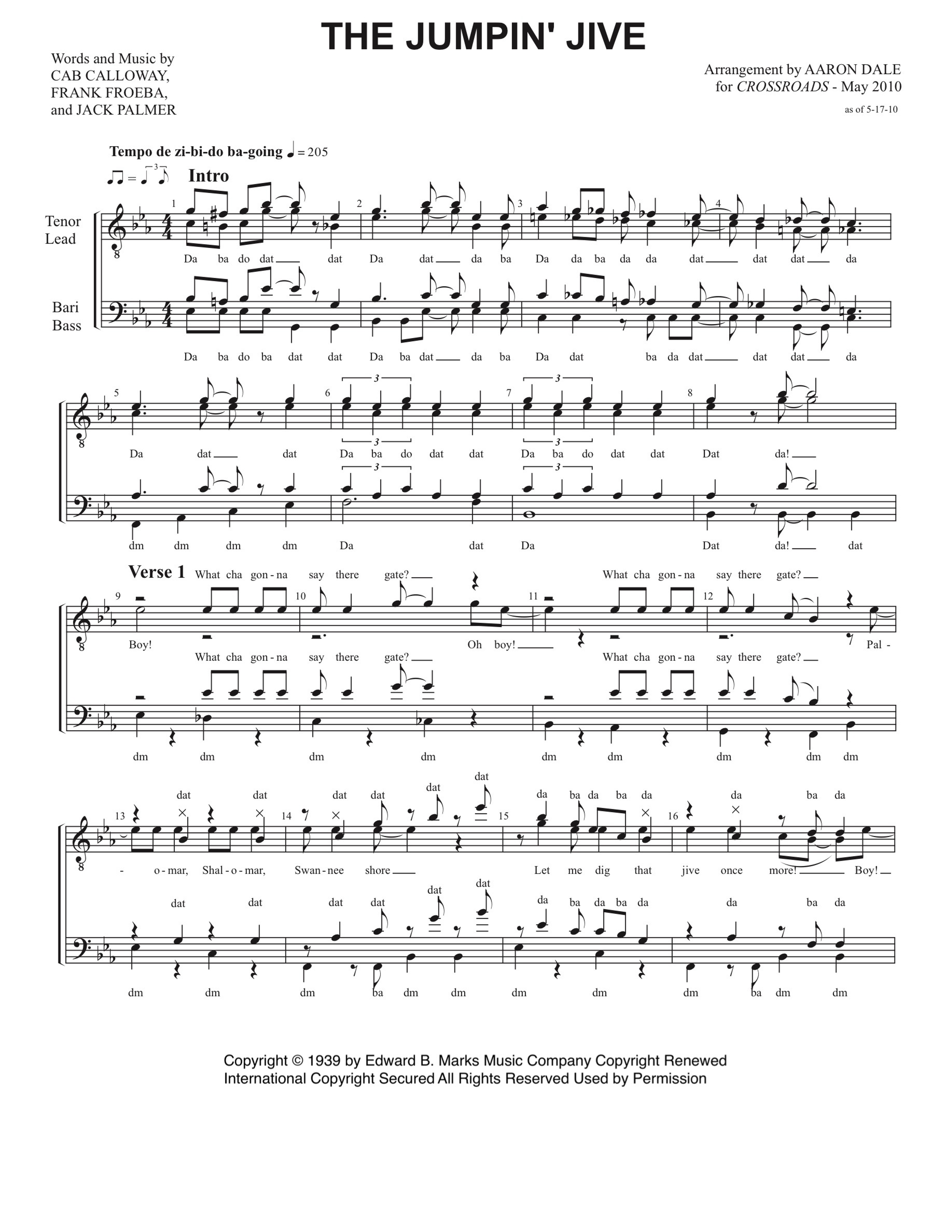 The Jumpin' Jive (arr. Aaron Keith Dale) by Frank Froeba Sheet Music ...