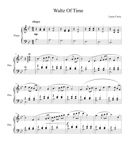 Waltz of Time by Lucas Corry Sheet Music for Piano Solo at Sheet Music ...