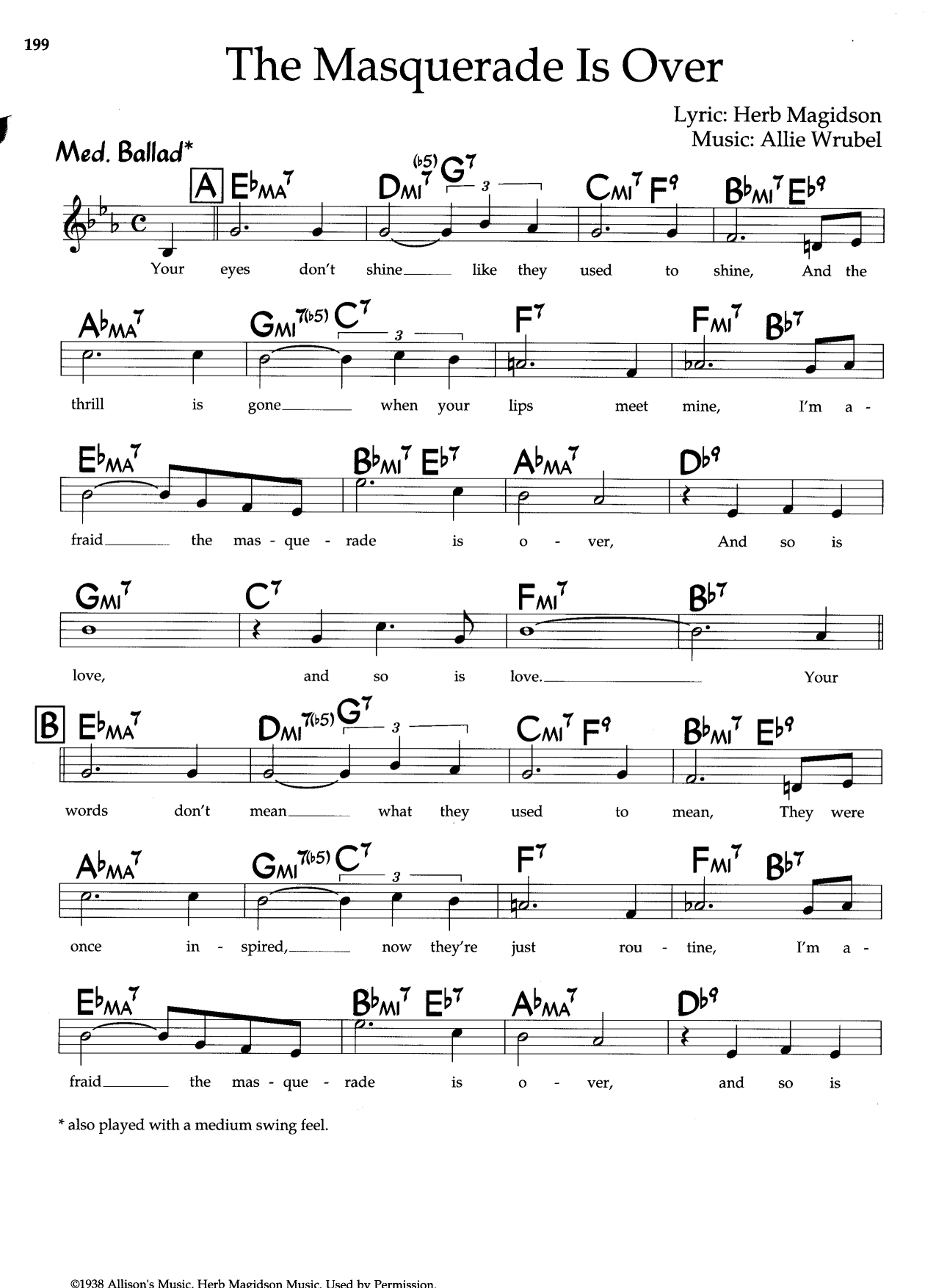 The Masquerade Is Over - Lead Sheet (arr. Herb Magidson) par Herb ...