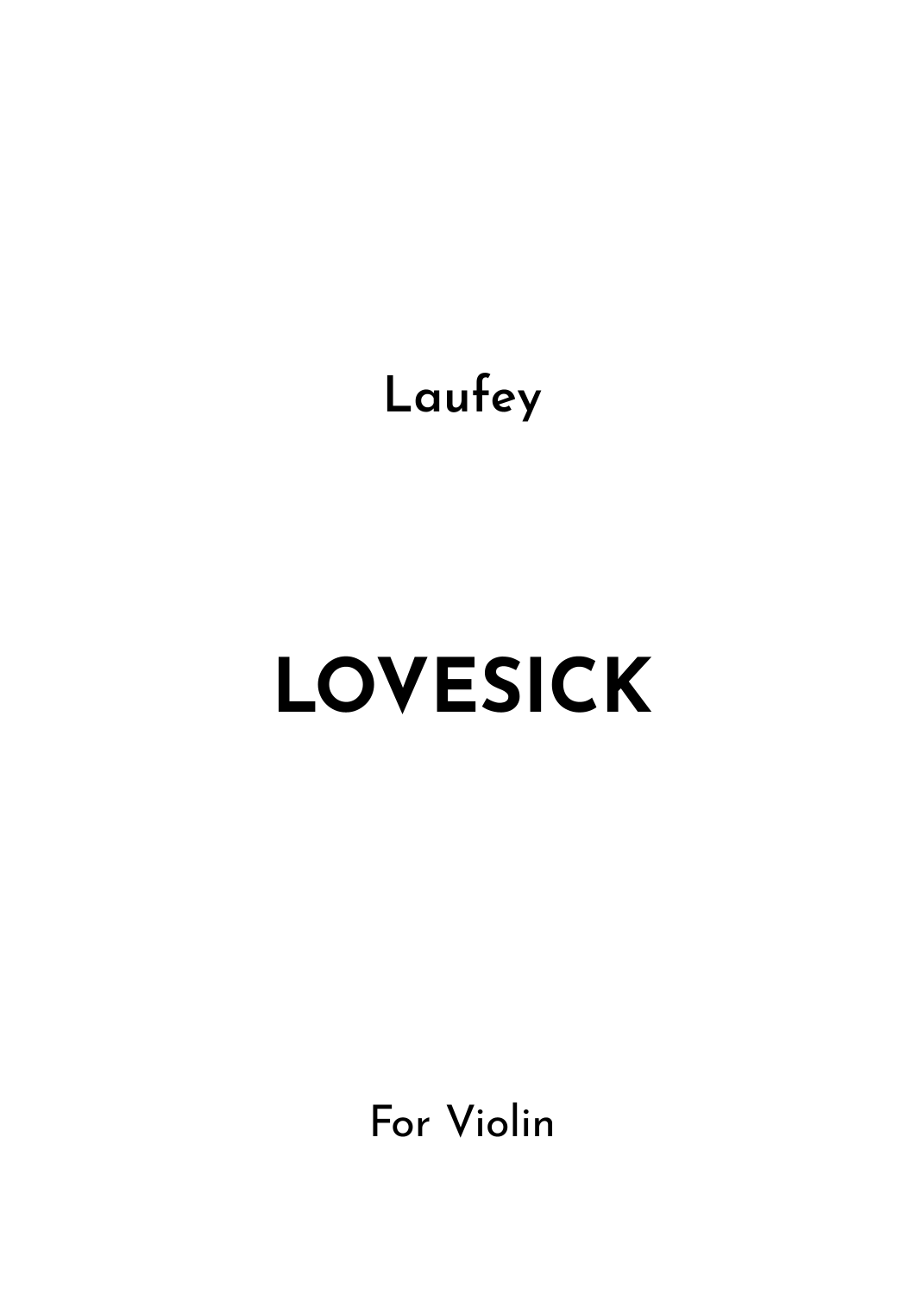 Lovesick (arr. Jireh J.) by Laufey Sheet Music for Violin Solo at Sheet ...