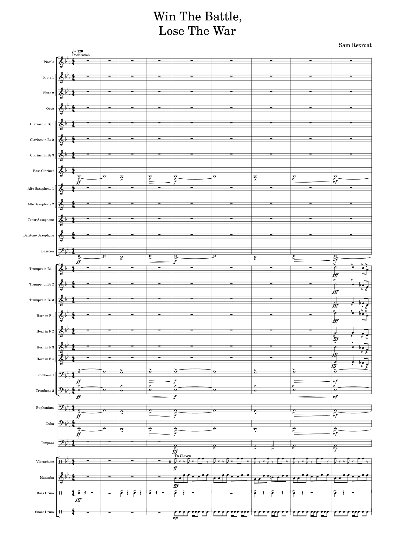 Win The Battle, Lose The War by Samuel Rexroat Sheet Music for Concert ...