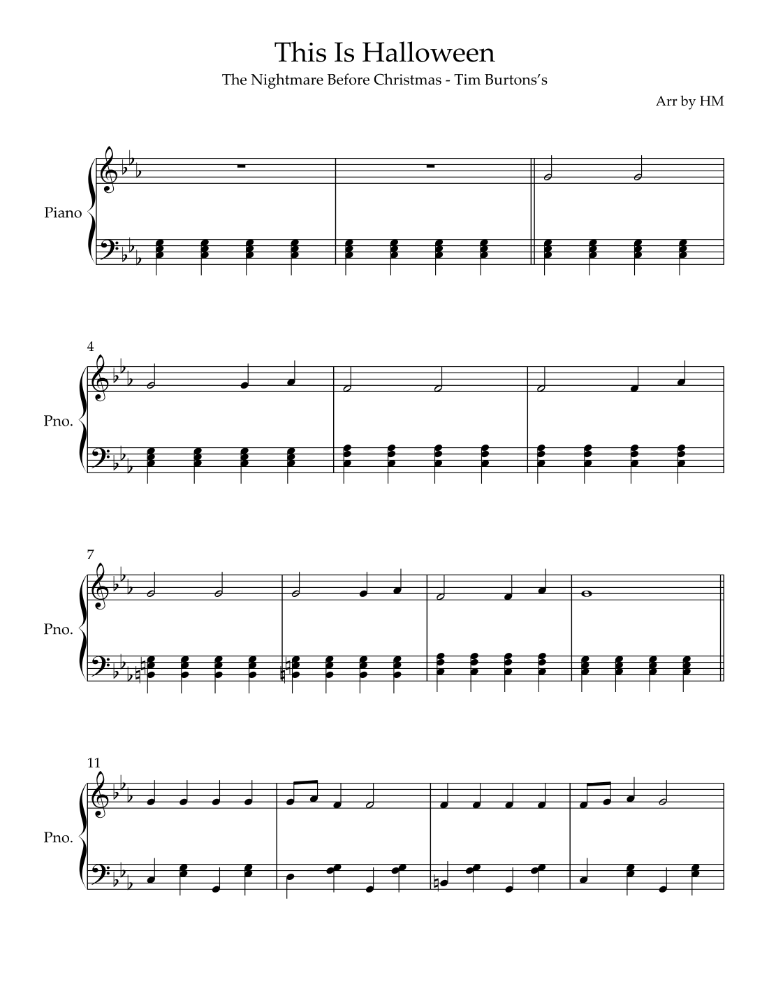 This Is Halloween (arr. HM) by Film 'The Nightmare Before Christmas' of ...