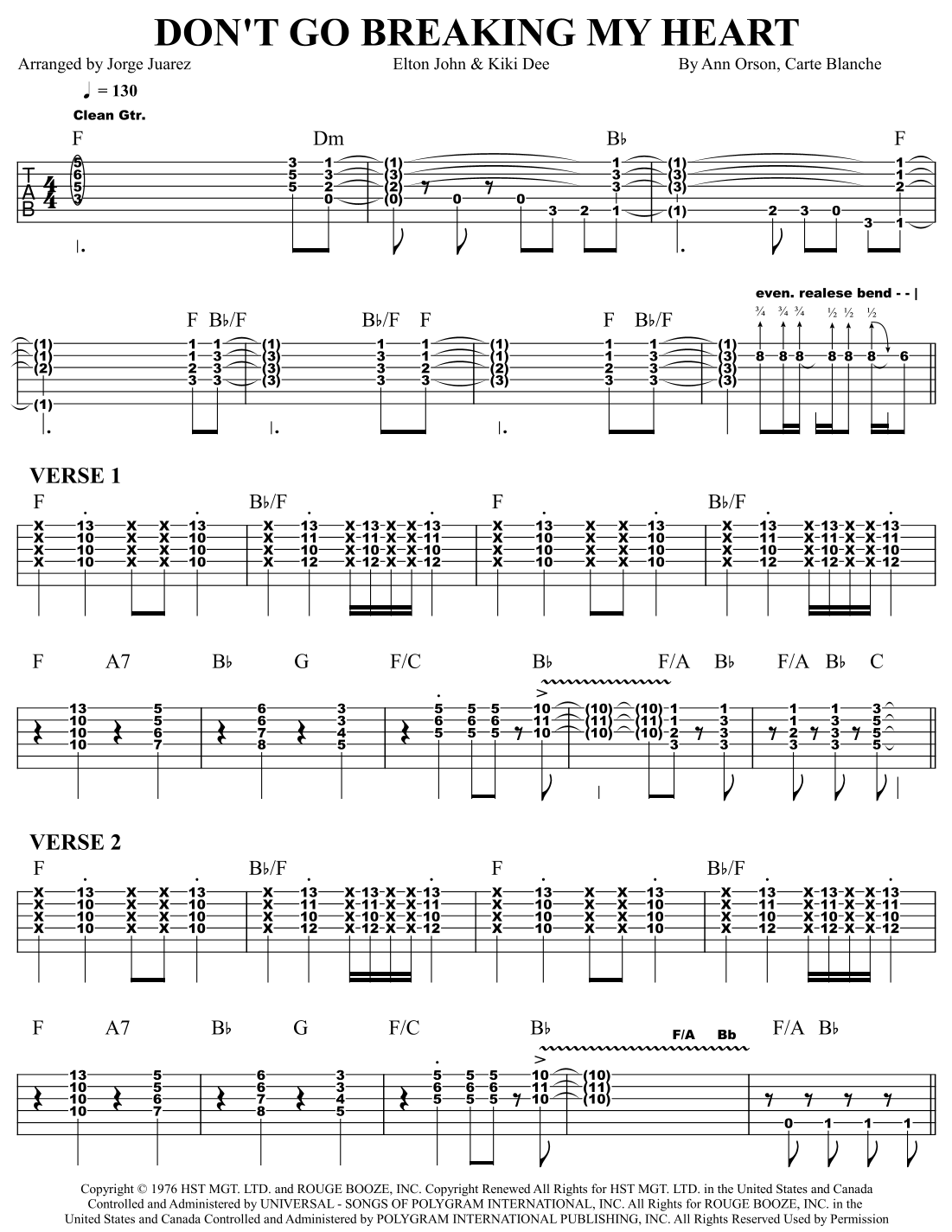 Don't Go Breaking My Heart (arr. Jorge Juarez) by Elton John & Kiki Dee ...