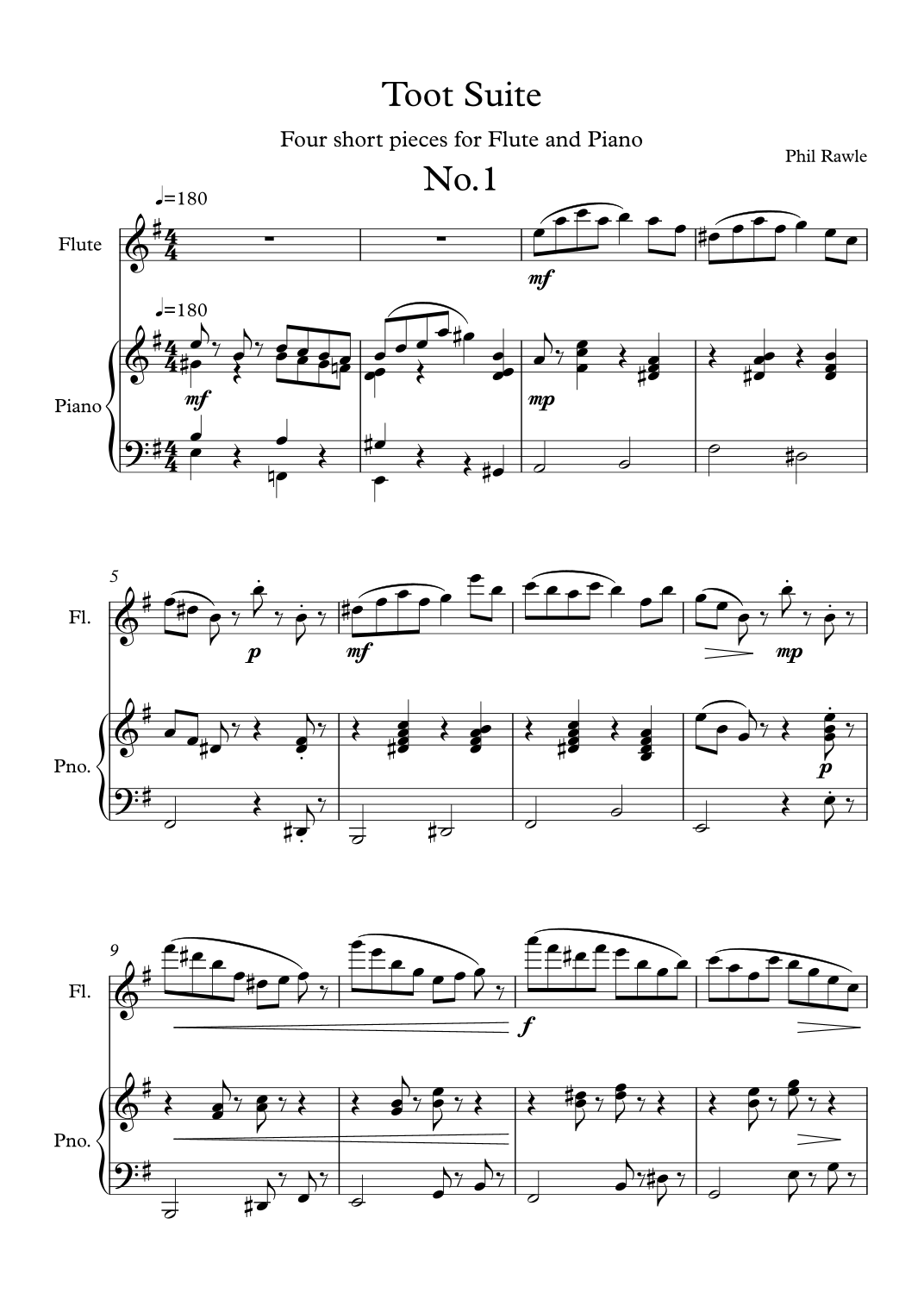 Toot Suite - Flute and Piano by Phil Rawle Sheet Music for Flute and ...