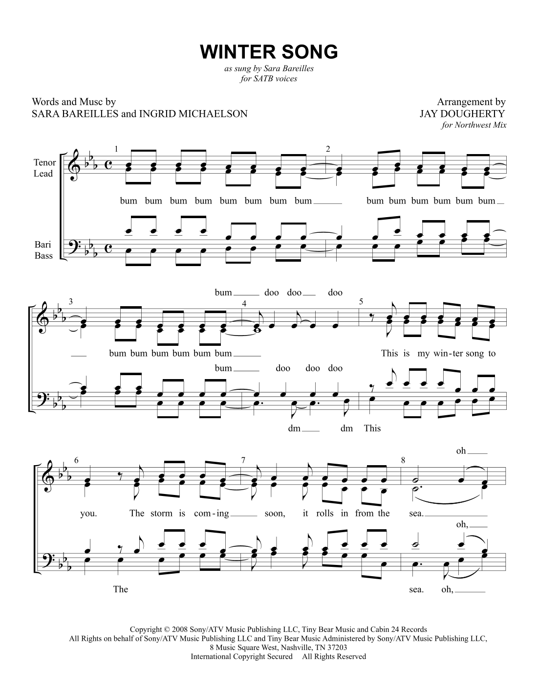 Winter Song (arr. Jay Dougherty) by Sara Bareilles & Ingrid Michaelson ...