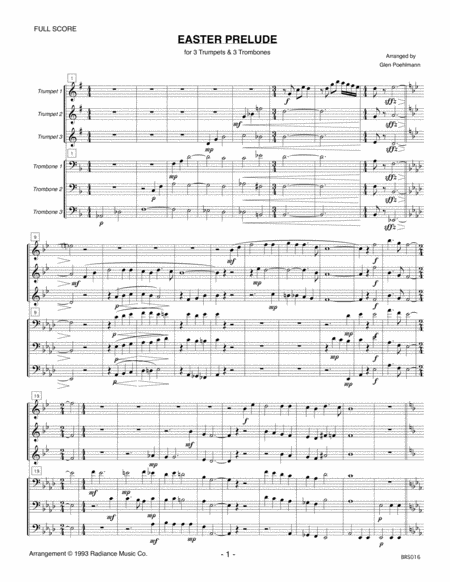 EASTER PRELUDE - Medley for 3 TRUMPETS & 3 TROMBONES (unaccompanied ...