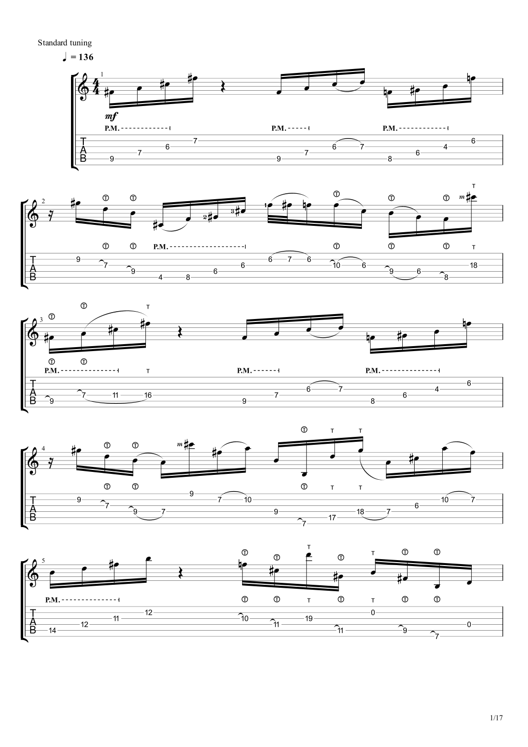 O.d. (arr. pewpewLesay) by Polyphia Sheet Music for Guitar Tab at Sheet Music Direct