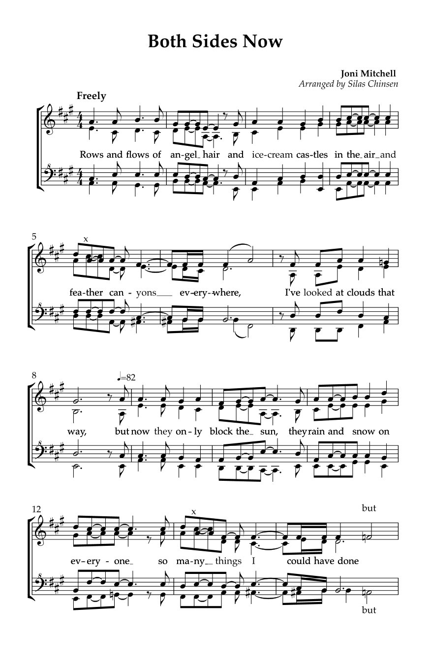 Both Sides Now (arr. Silas Chinsen) by Joni Mitchell Sheet Music for ...