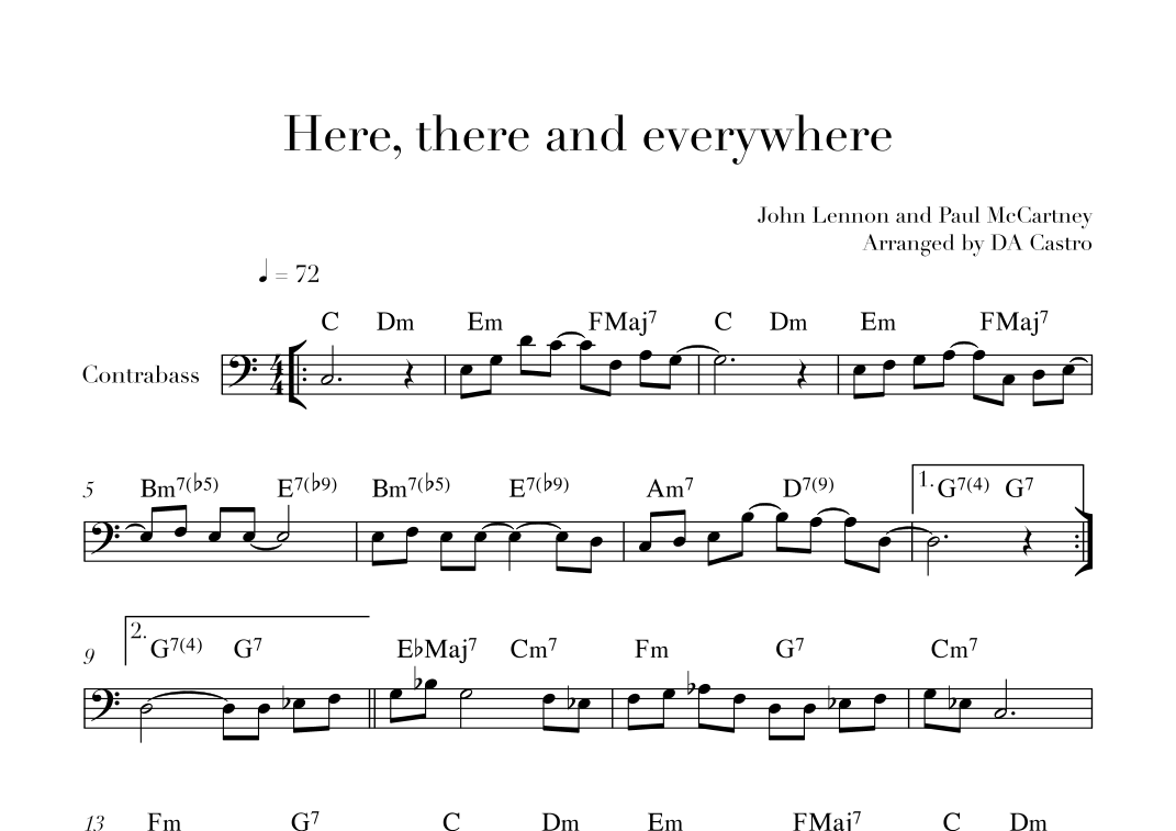 Here, There And Everywhere (arr. DA Castro) by George Benson Sheet ...